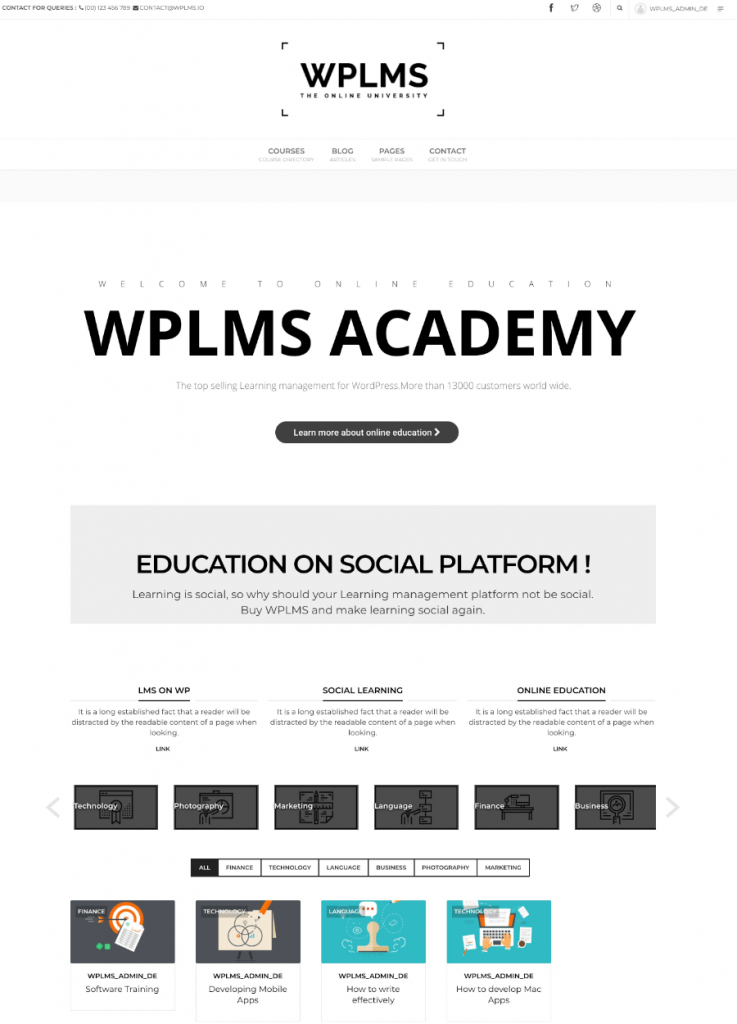 WordPress LMS – WPLMS Demos WordPress LMS – WPLMS Demos